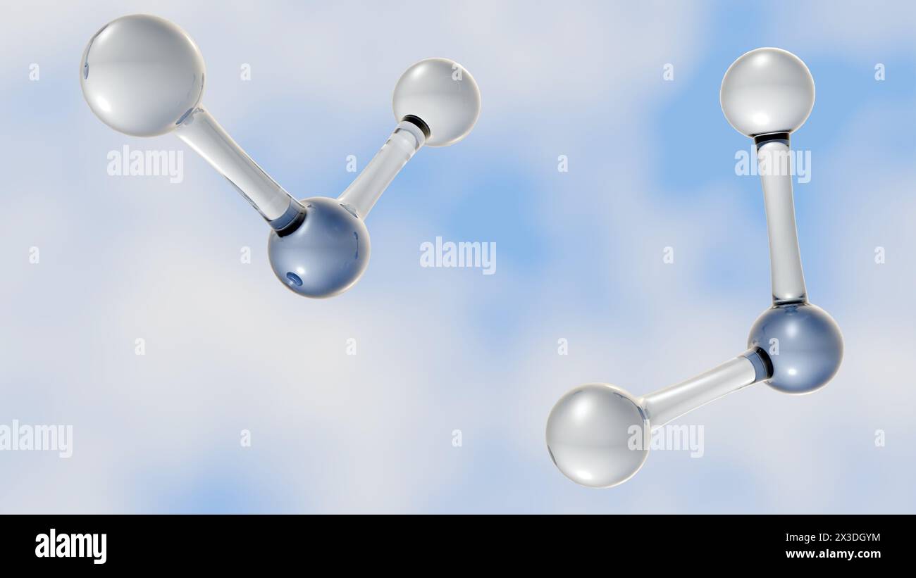 3D Rendering of floating ozone molecules scattered around Stock Photo ...