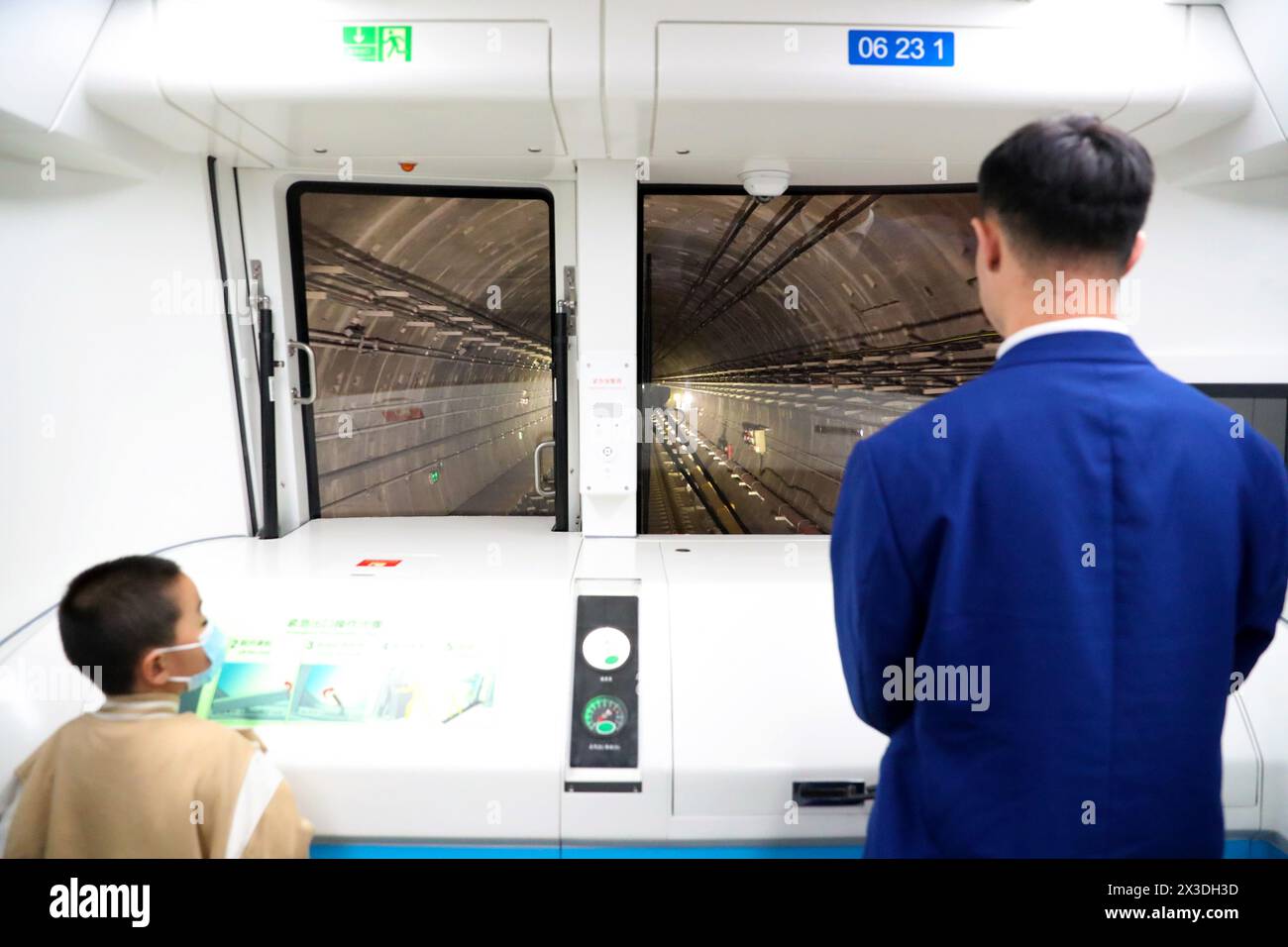 QINGDAO, CHINA - APRIL 26, 2024 - A child experiences a fully ...