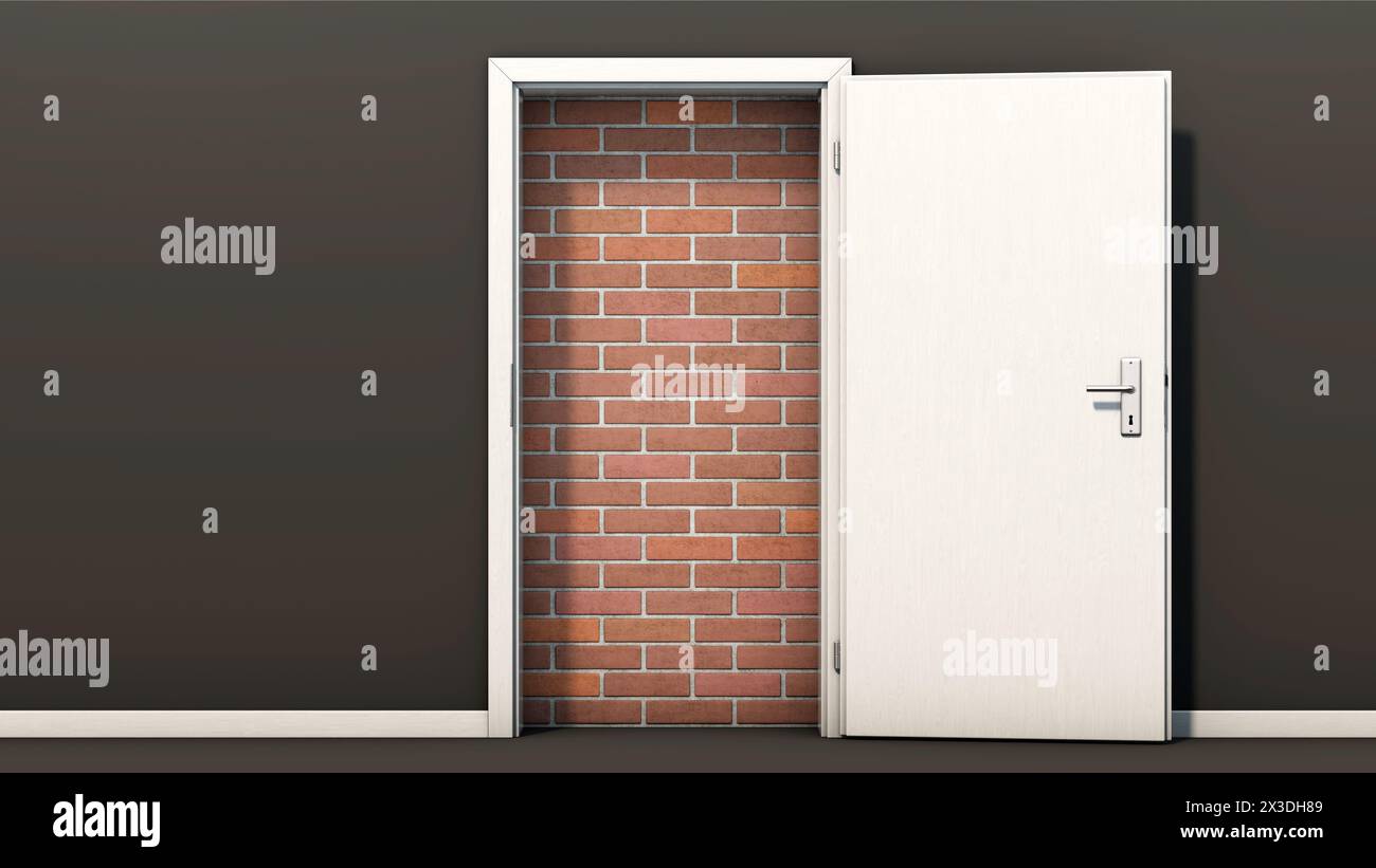 Open door with wall behind it Stock Photo - Alamy