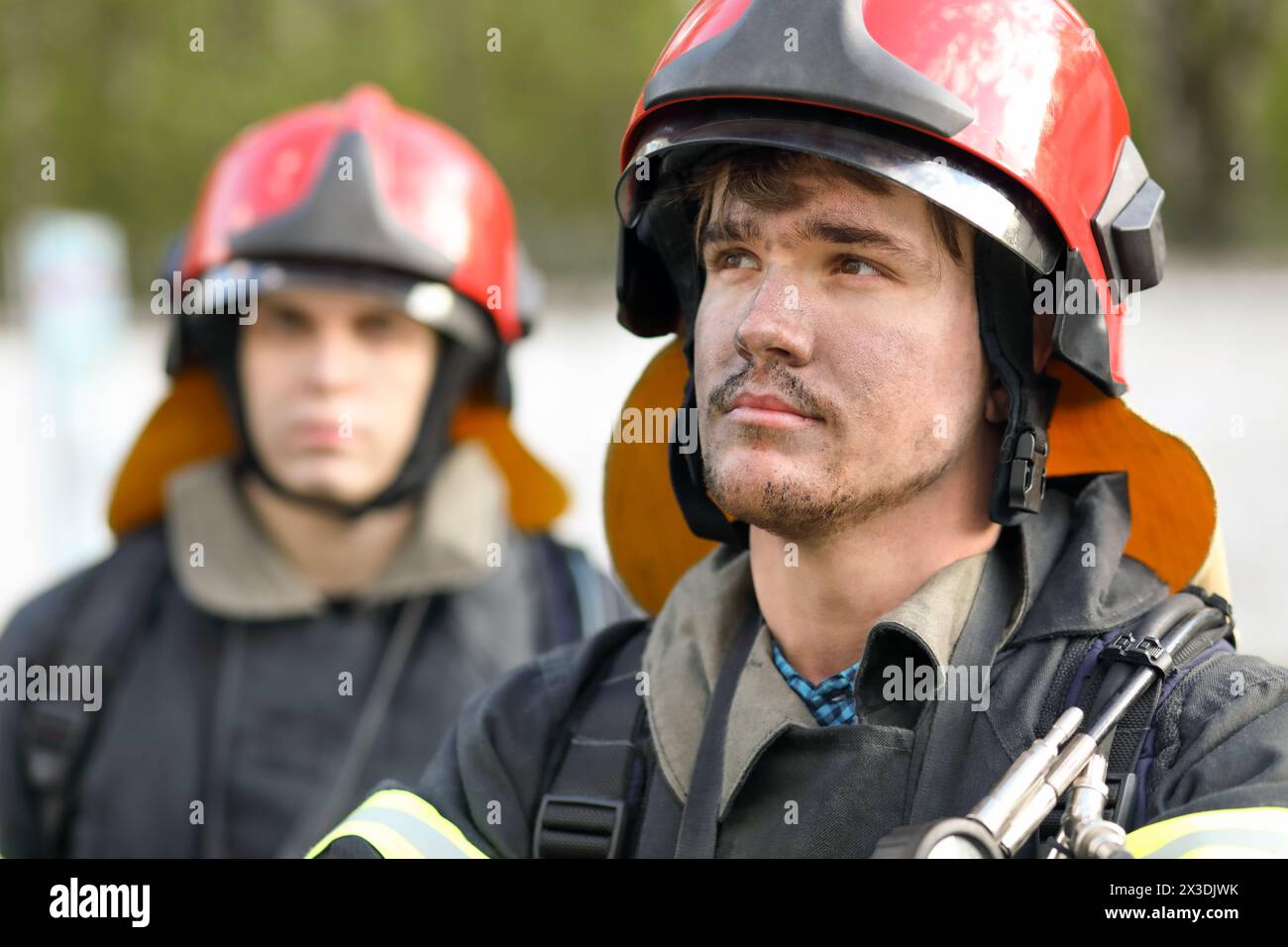 Portrait heroic fireman in hi-res stock photography and images - Alamy
