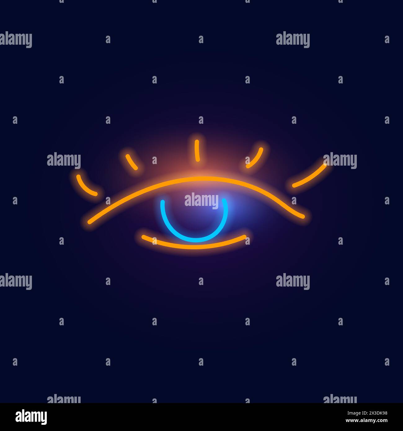 Fashion eye neon sign. Night bright signboard, Glowing light. Summer ...