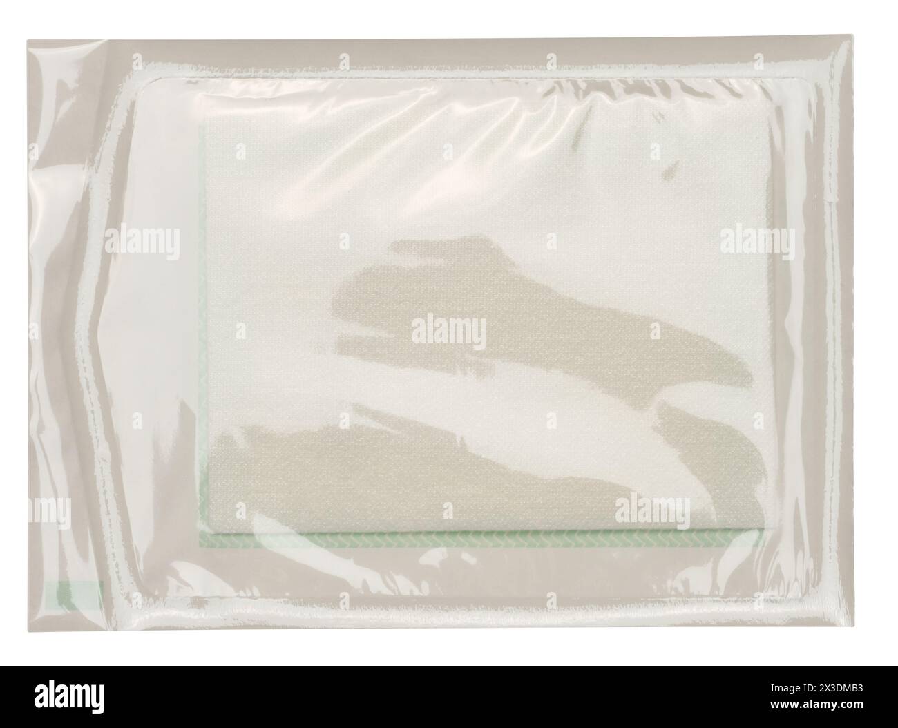 Plastic transparent bag with sterile medical compress on isolated ...