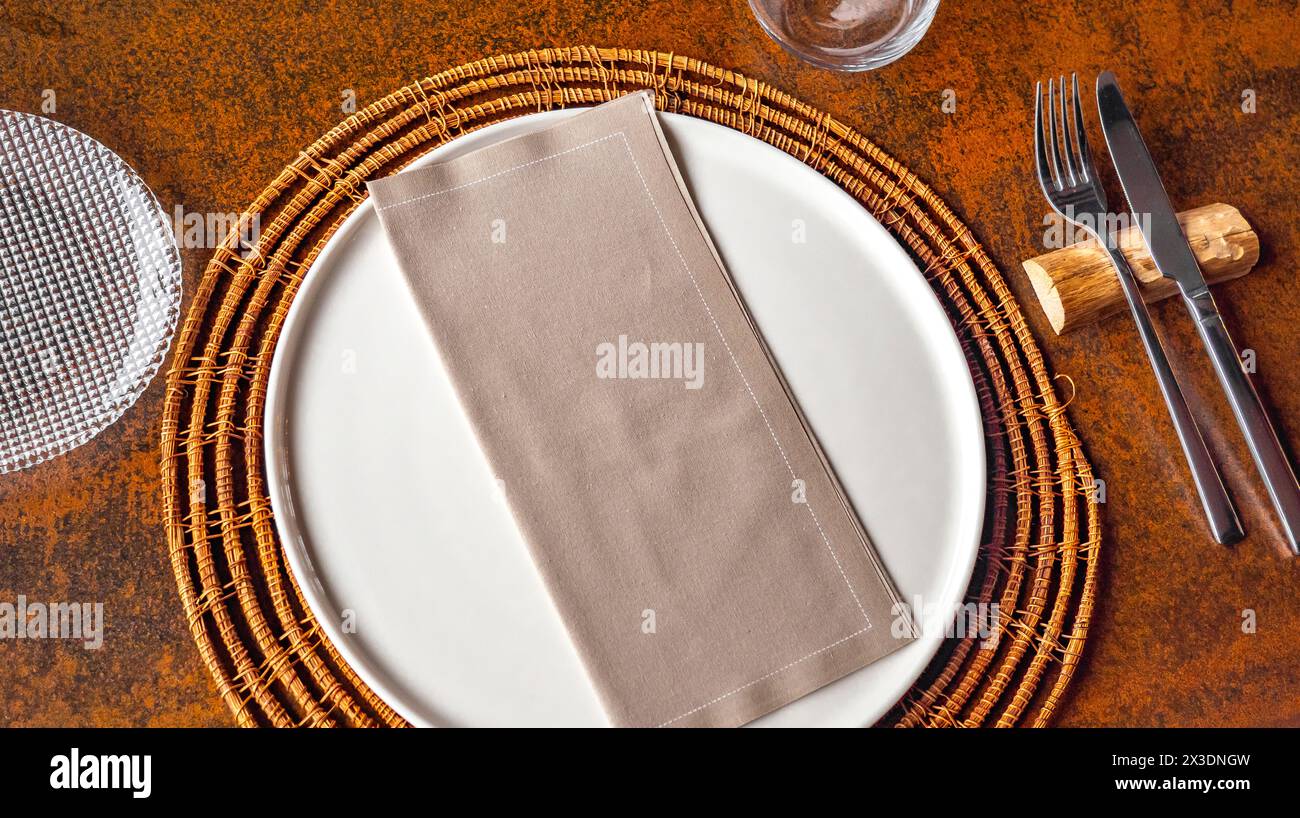 Restaurant Table Service ready to Start Serving Food Stock Photo - Alamy