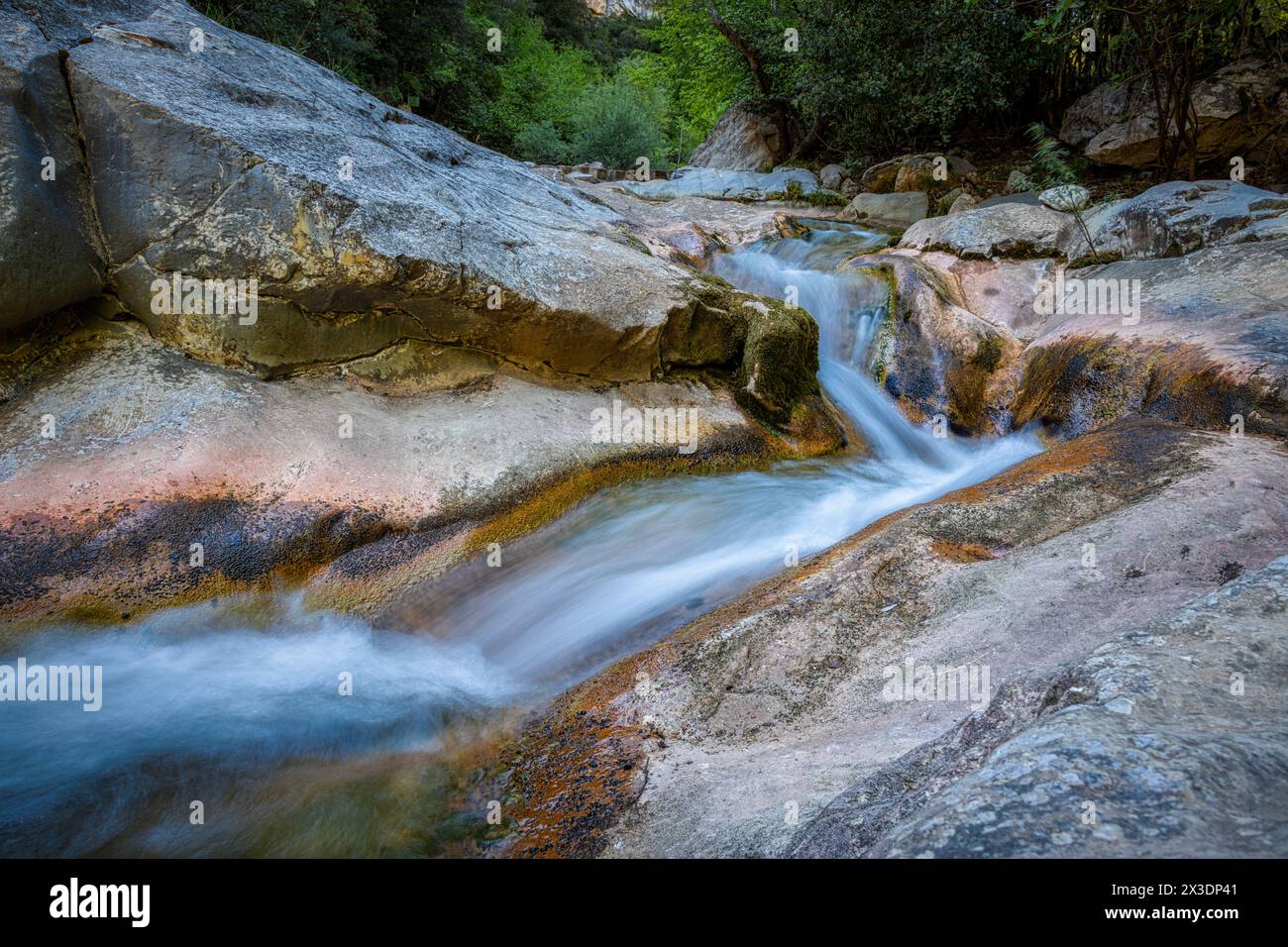 Landscape of green mountains in Sadernes, Catalonia, Spain Stock Photo ...