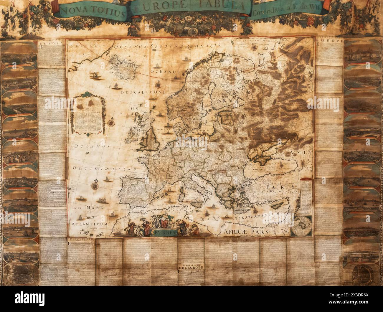 Genova, Italy - 8 August 2023: Spinola Palace. Authentic antique map ...