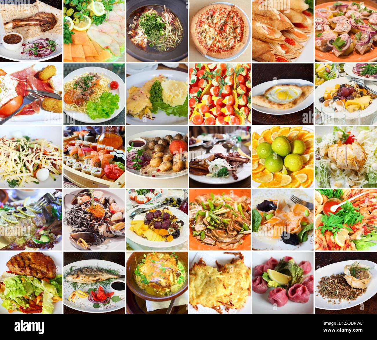 Collage various breakfast dinner hi-res stock photography and images ...