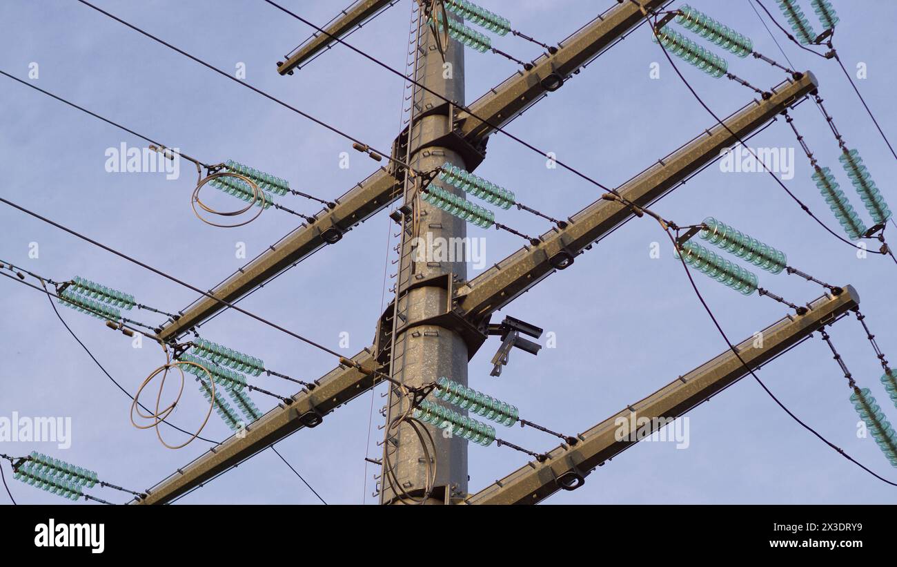 Lineman climbing ladder power pole hi-res stock photography and images ...