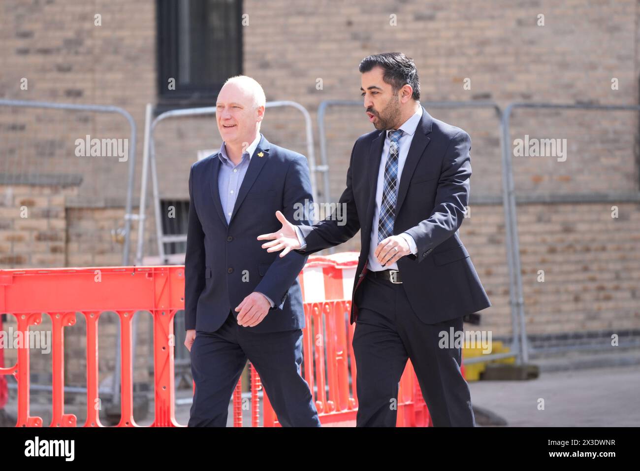 Joe FitzPatrick MSP with First Minister Humza Yousaf (right) during a ...
