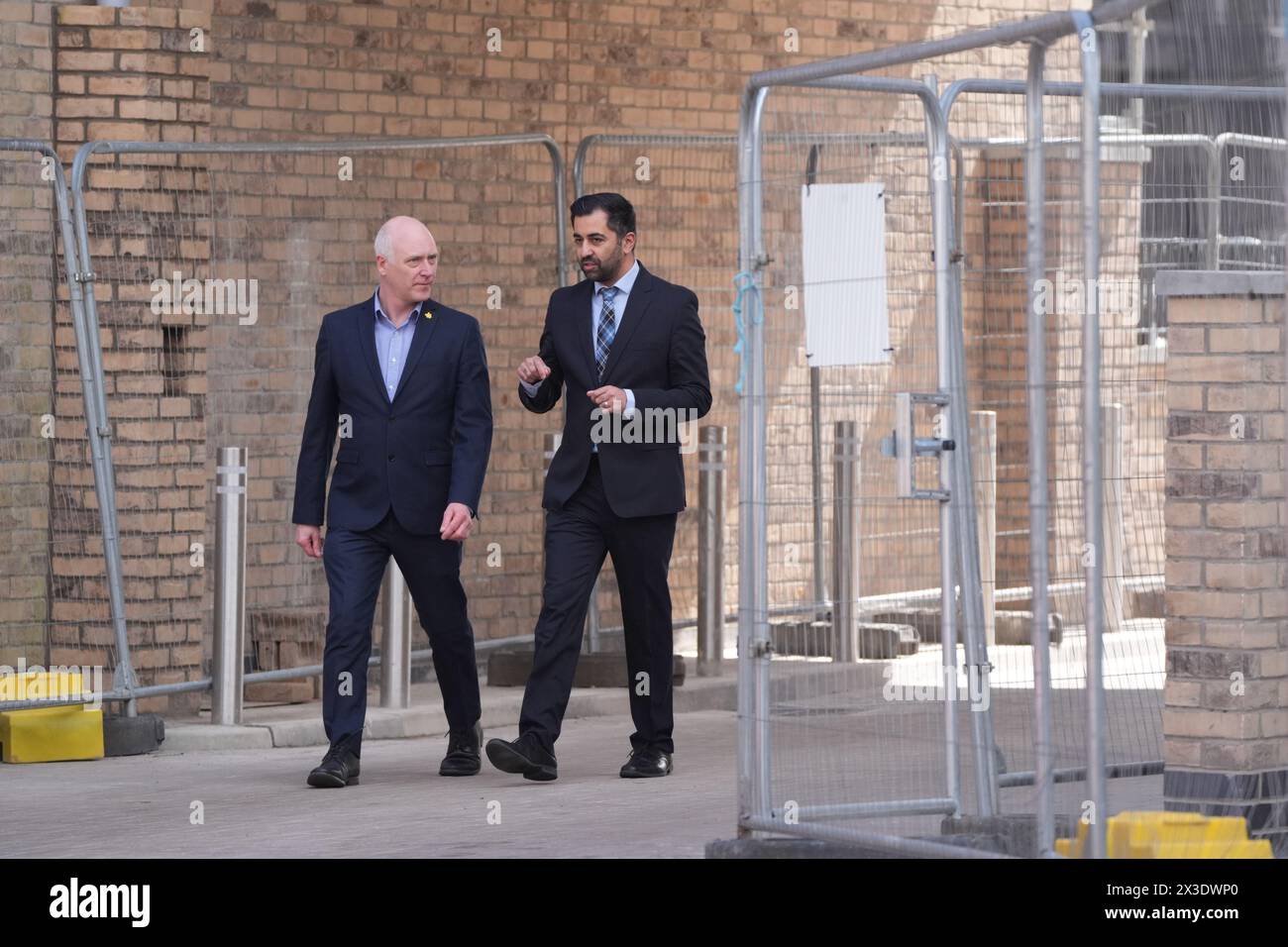 Joe FitzPatrick MSP with First Minister Humza Yousaf (right) during a ...