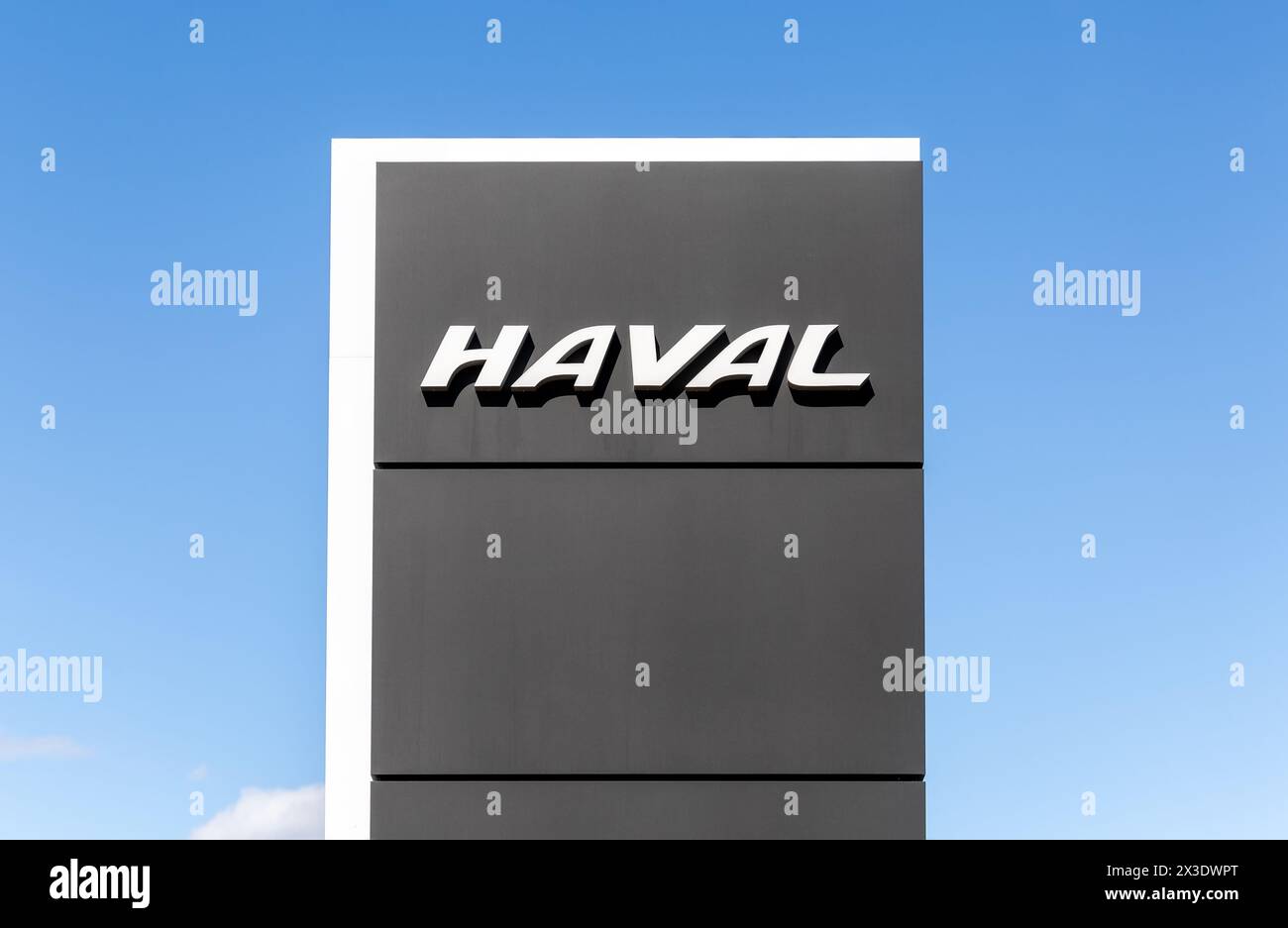 Samara, Russia - April 16, 2024: Stela with Haval logo against a sky ...