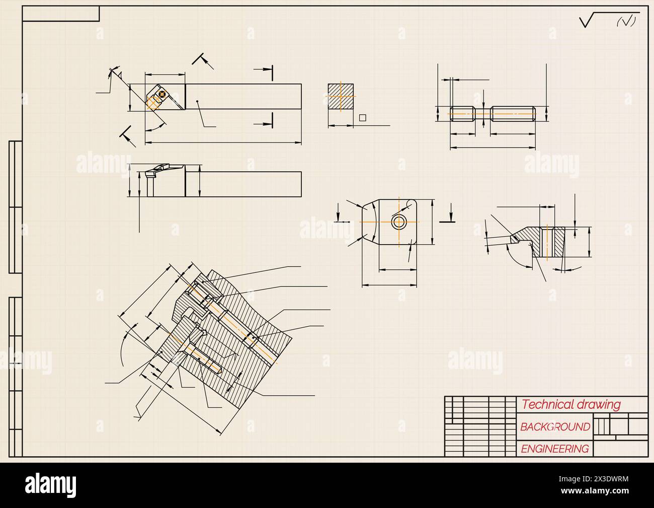 Machine tool drawings hi-res stock photography and images - Alamy