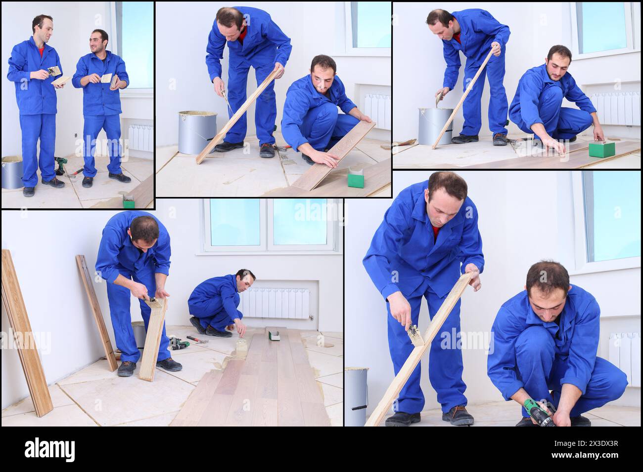 Collage building workers hi-res stock photography and images - Alamy