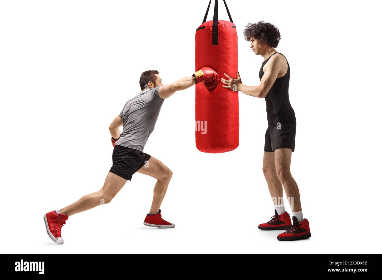 Men boxing on white Cut Out Stock Images & Pictures - Alamy