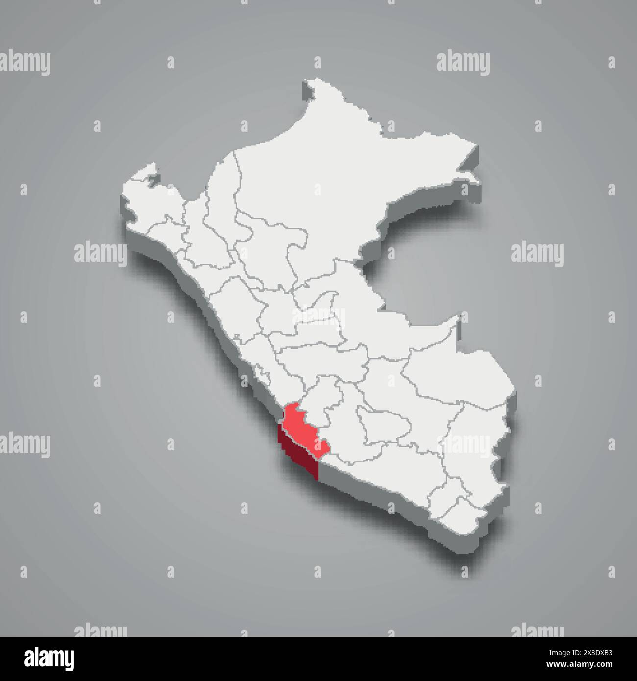 Map of the department of ica in peru hi-res stock photography and ...