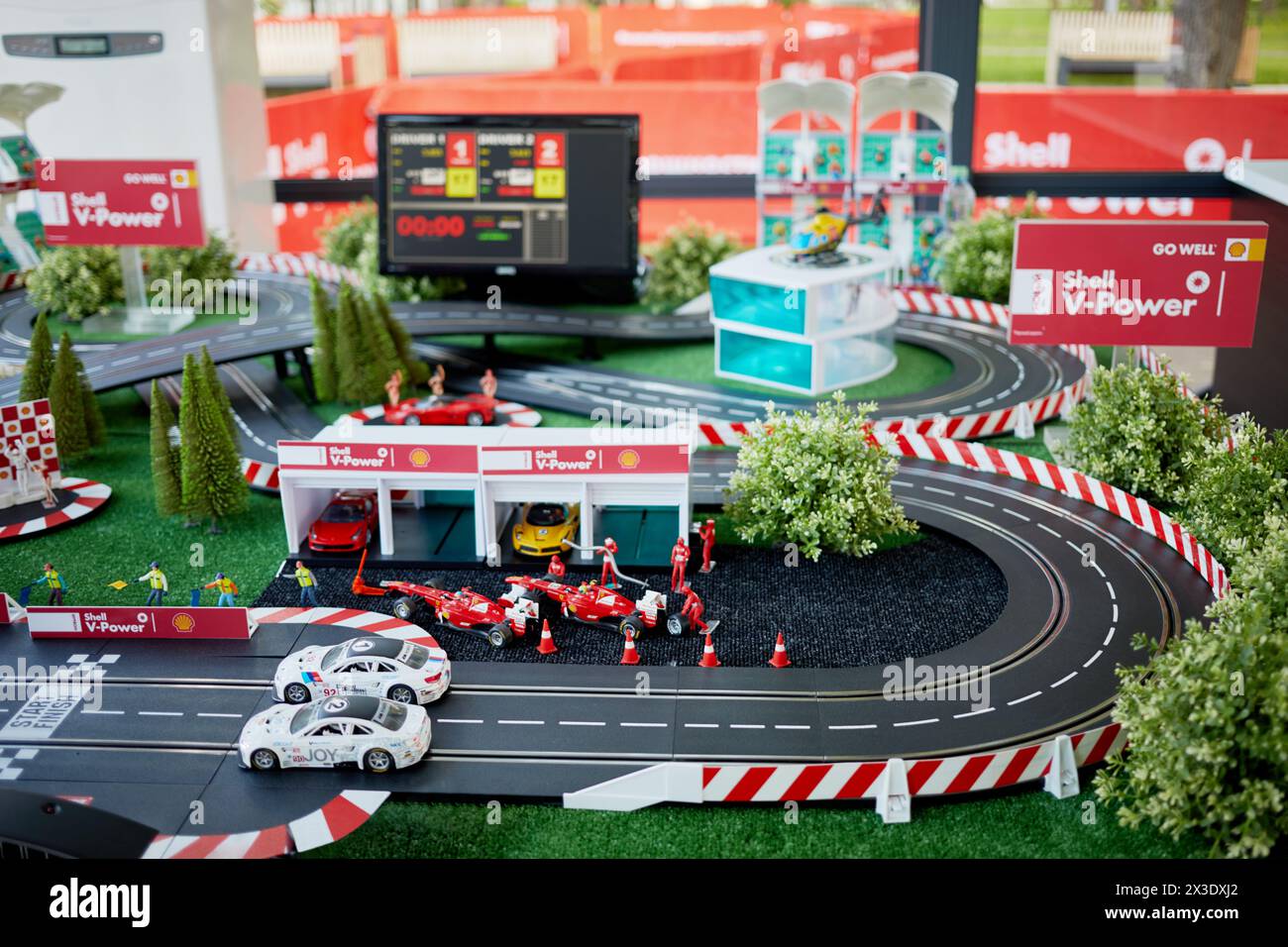 MOSCOW, RUSSIA - JUN 18, 2017: Layout of racing track with cars at ...