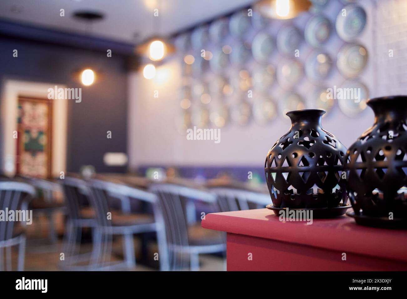 Interior of cafeteria, focus on food heaters, shallow dof Stock Photo ...