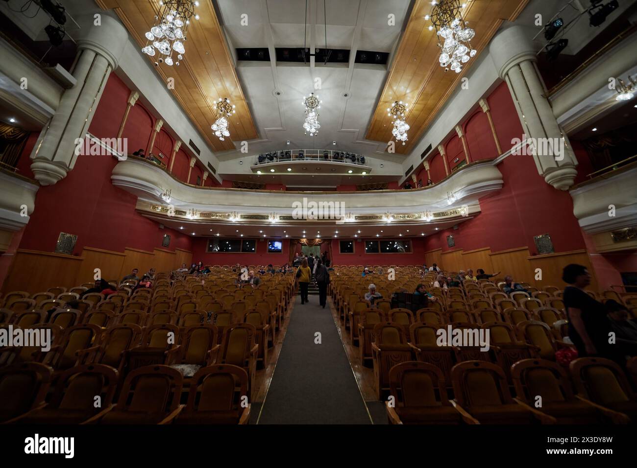 MOSCOW, RUSSIA - OCT 22, 2017: Spectators in auditorium of New Opera ...
