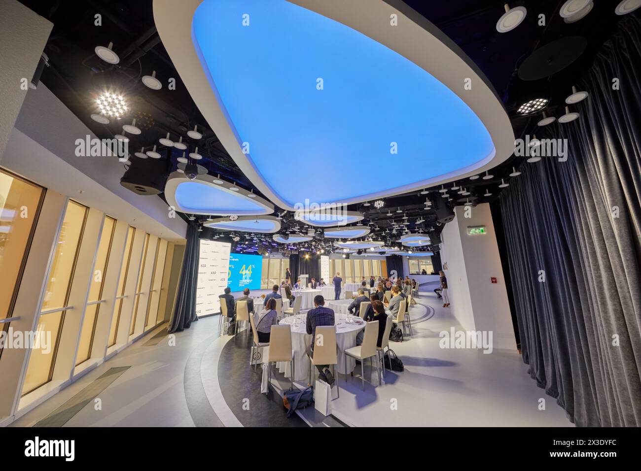 MOSCOW, RUSSIA - OCT 31, 2017: Mercury Space hall of Moskva City ...