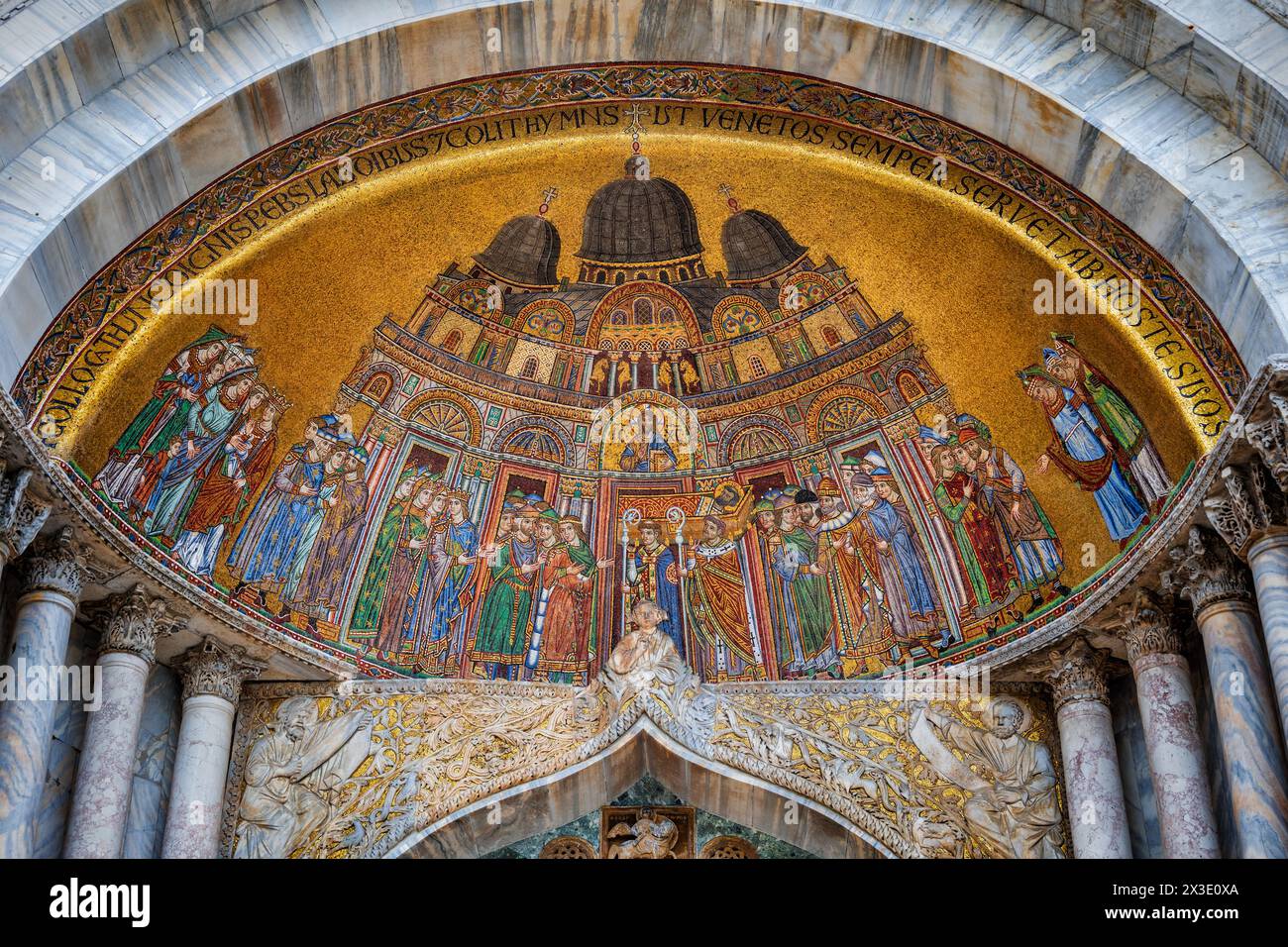 St. Mark's Basilica (Basilica di San Marco) in Venice, Italy. Byzantine ...