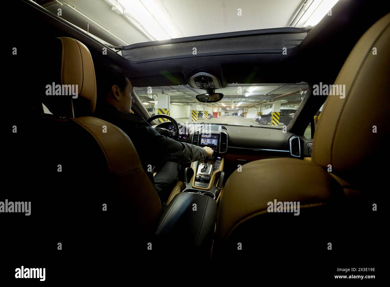 Inside car view parking hi-res stock photography and images - Alamy
