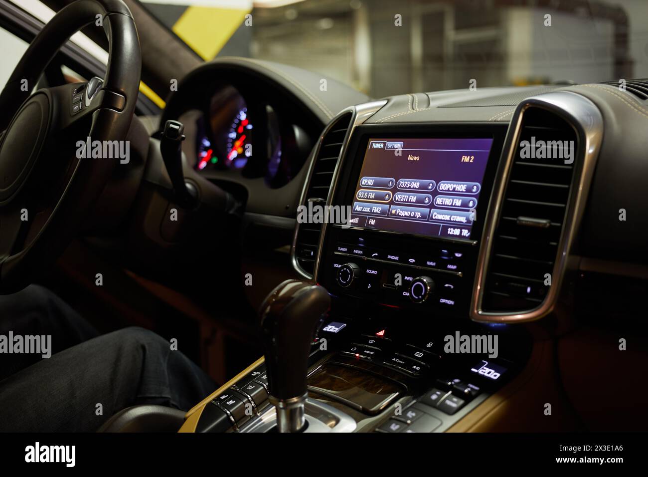 Interior of modern car cabin, focus on on-board computer screen Stock ...