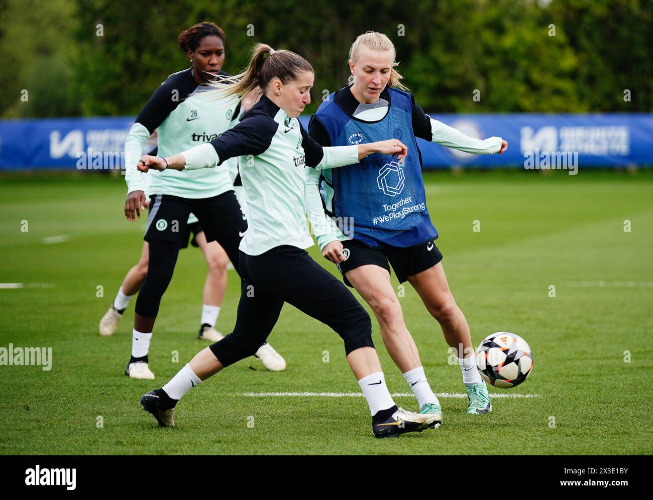 Chelsea's Aggie Beever-Jones (right) during a training session at ...