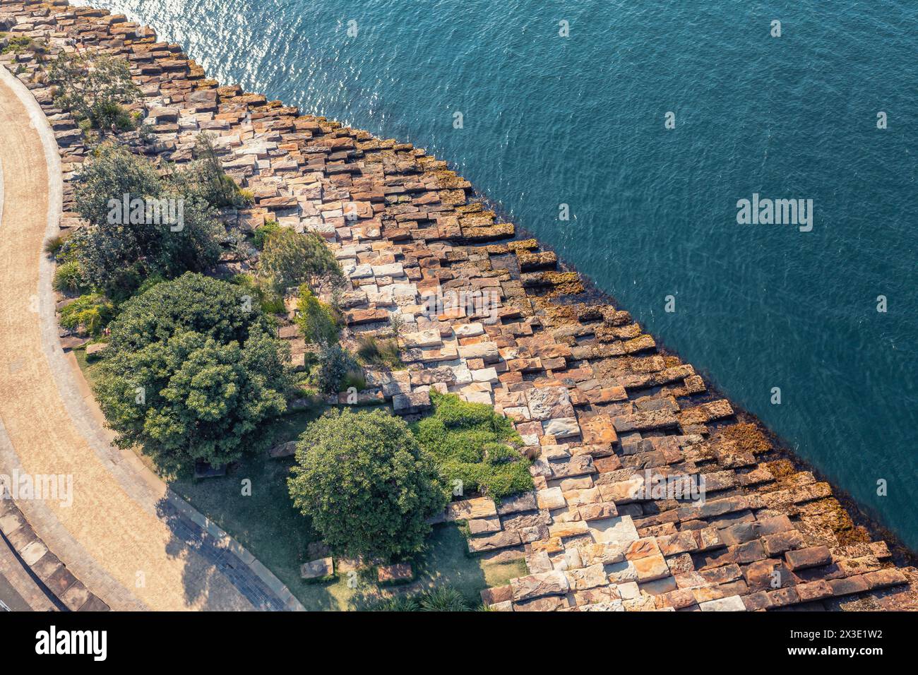 Barangaroo Waterfront Sydney. Harbor shore - view of the ocean ...