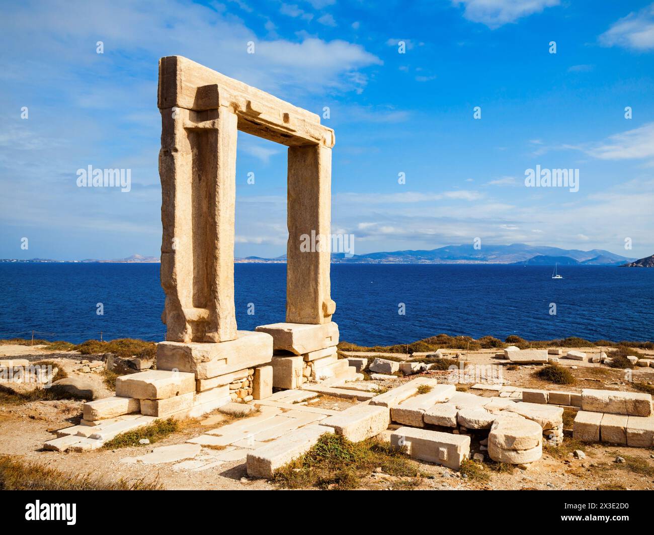 Naxos Portara or Apollo Temple entrance gate on Palatia island near ...