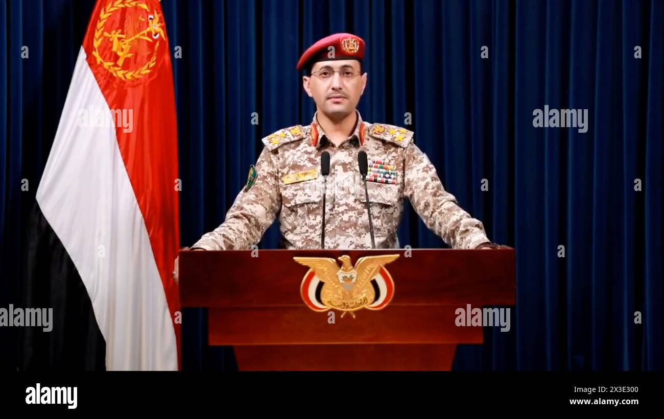 Sanaa. 26th Apr, 2024. The screenshot captured from a video on April 25 ...
