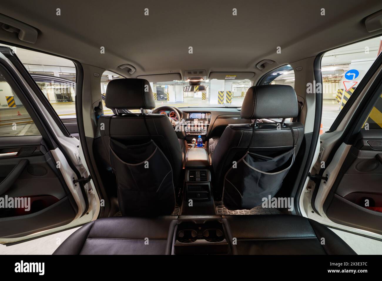 Interior of cabin of modern car at underground parking Stock Photo - Alamy