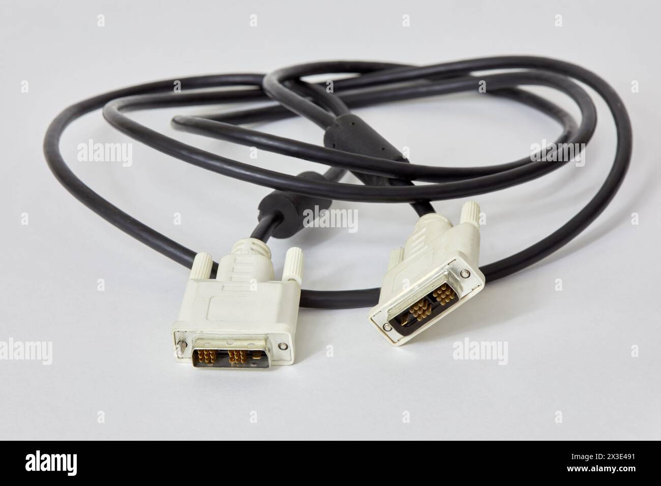 DVI cable on white background Stock Photo - Alamy