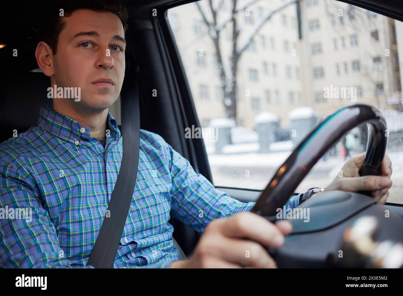 Steering wheel in car hi-res stock photography and images - Alamy