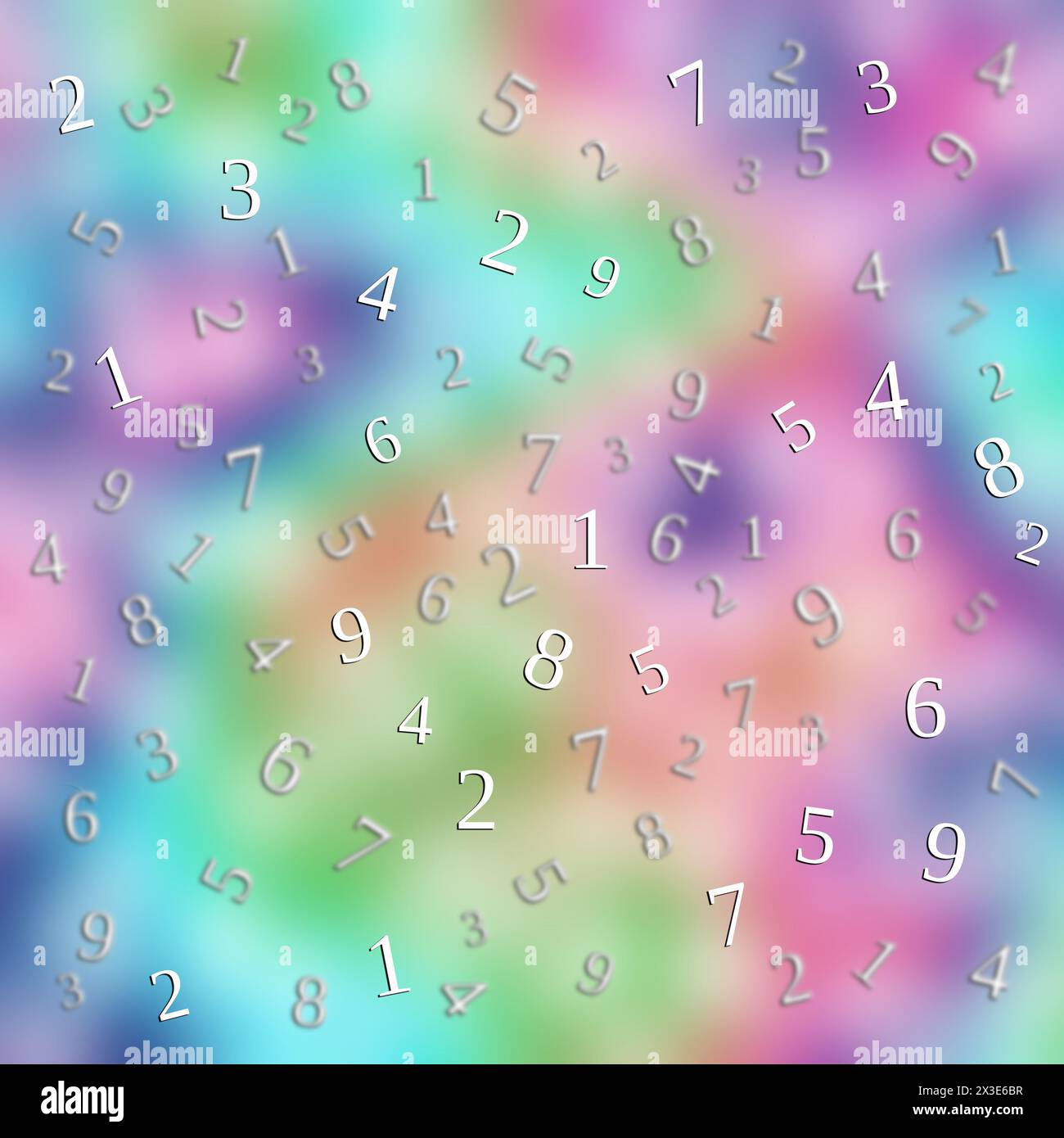 numbers scattered, numerology and math concept Stock Photo - Alamy