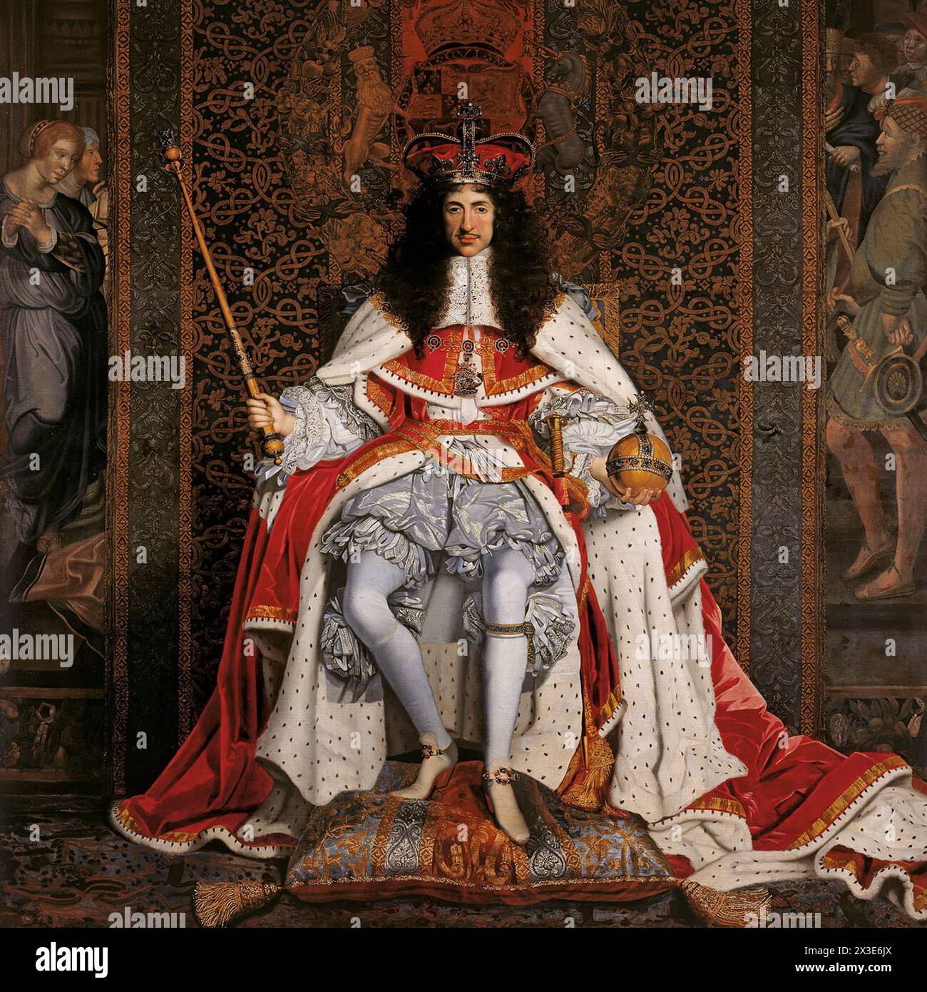 The portrait by Wright of King Charles II, in the Royal Collection ...