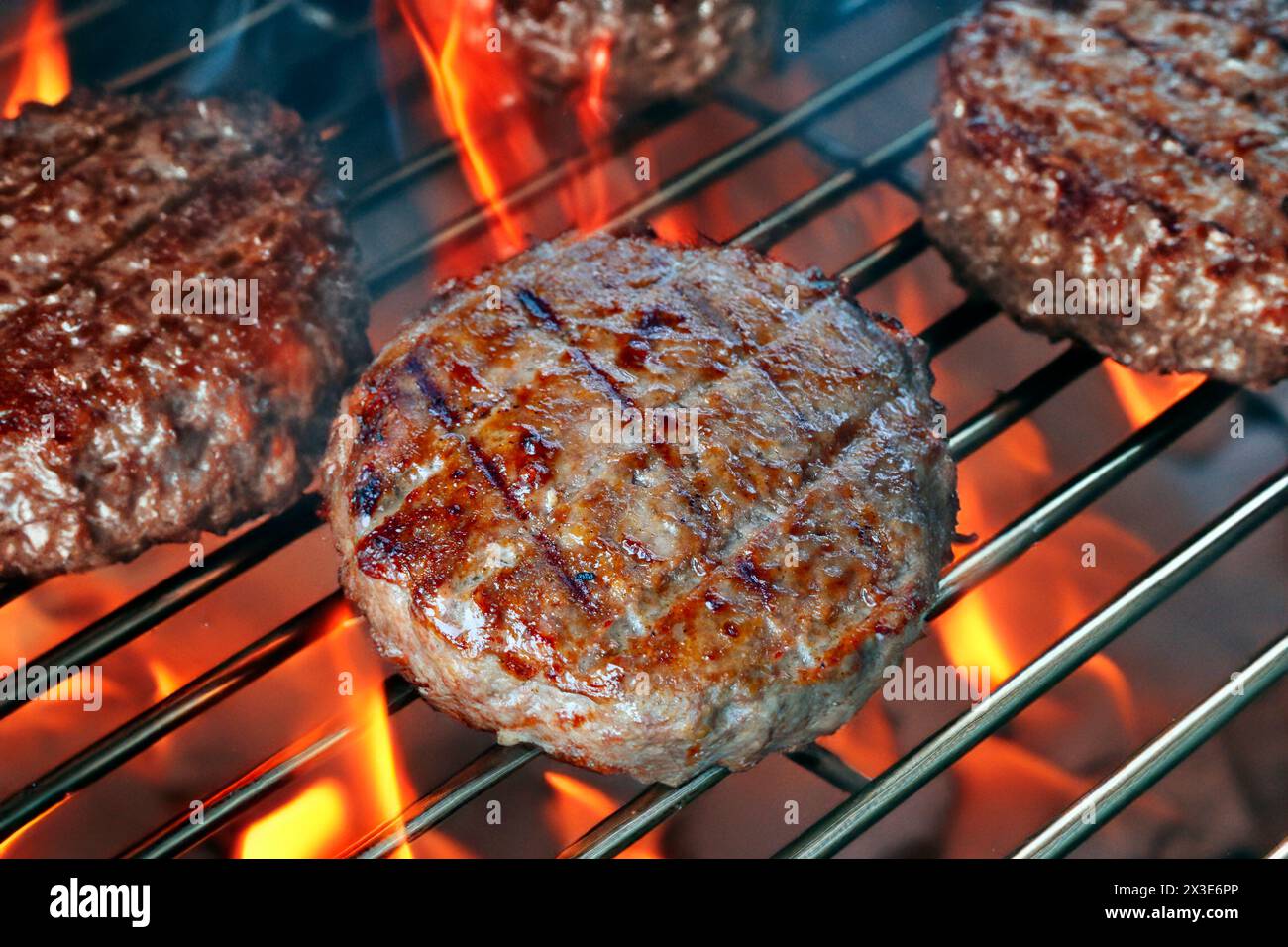 Grilled hamburger meat Stock Photo - Alamy