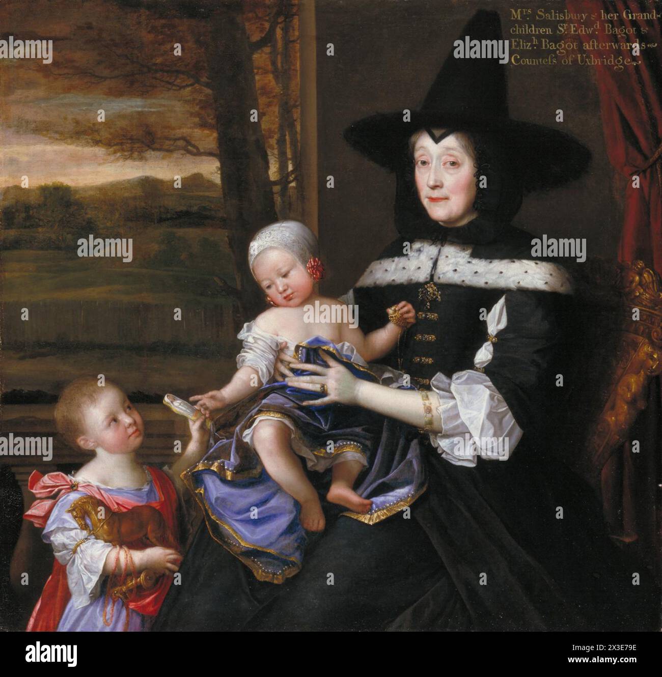 Mrs Salesbury with her Grandchildren Edward and Elizabeth Bagot (c ...