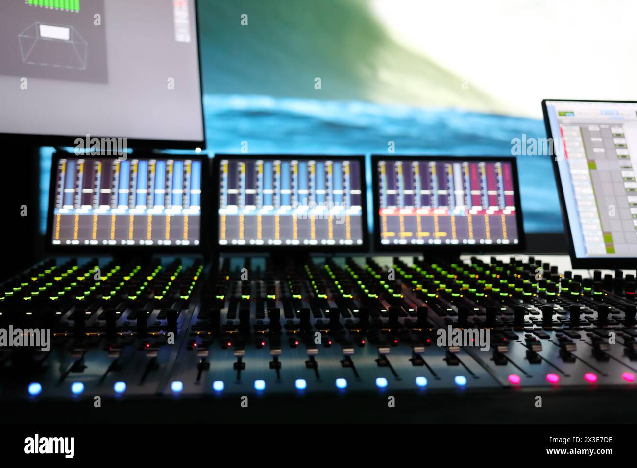 Empty recording studio with modern equipment on movie studio, cinema ...