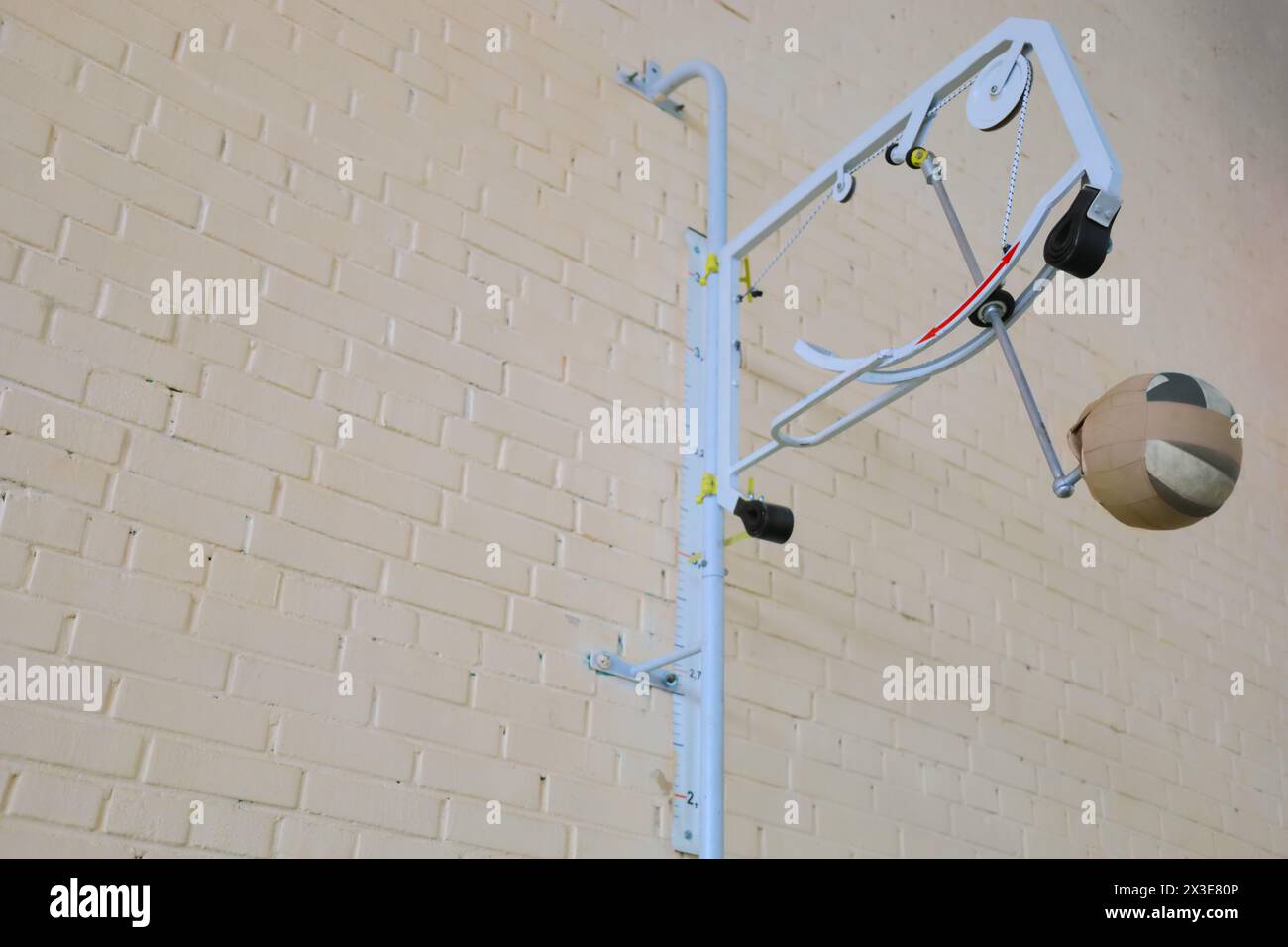 Simulator for training in volleyball attack hit on brick wall in sport ...
