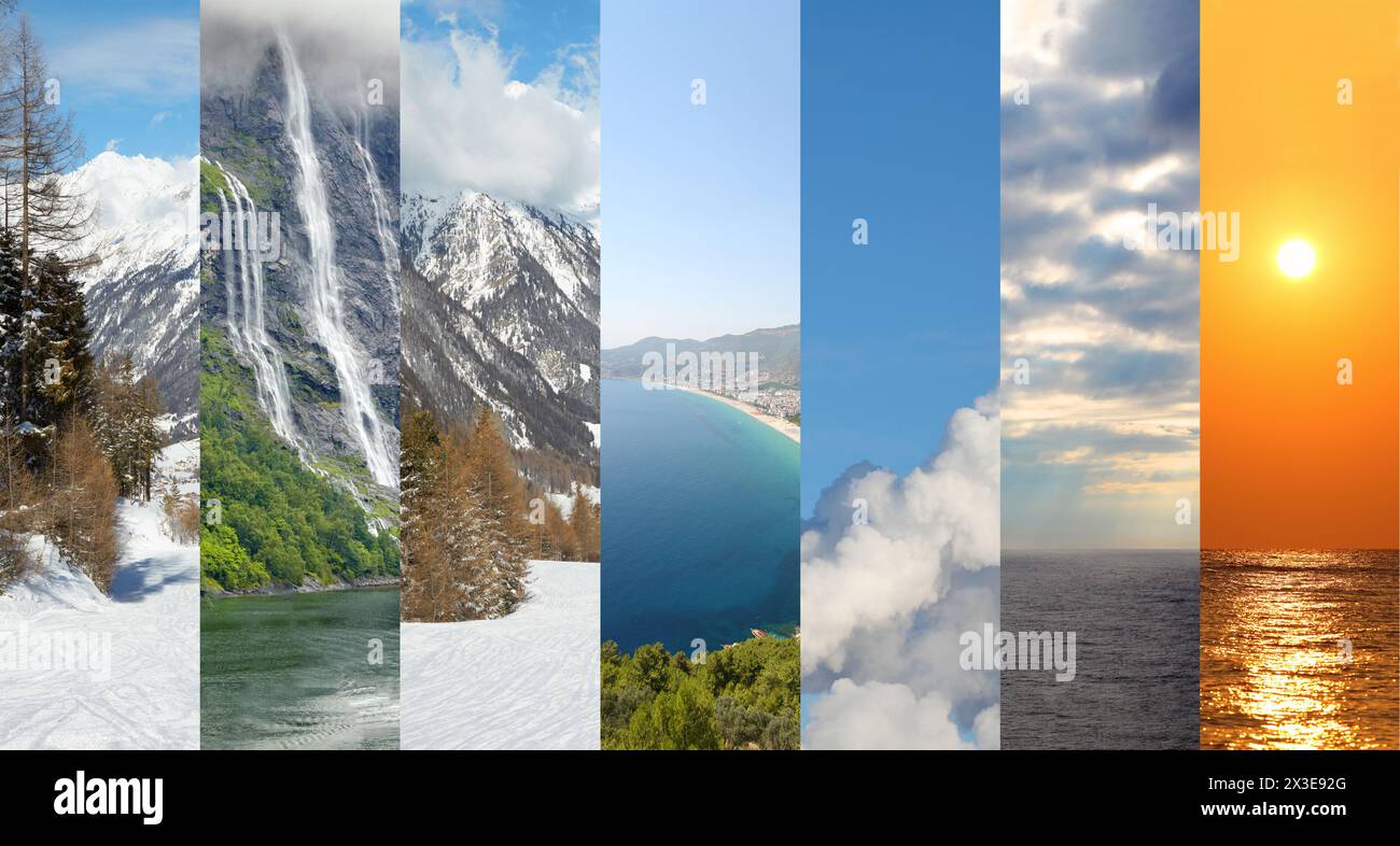 Collage beautiful nature landscapes hi-res stock photography and images ...
