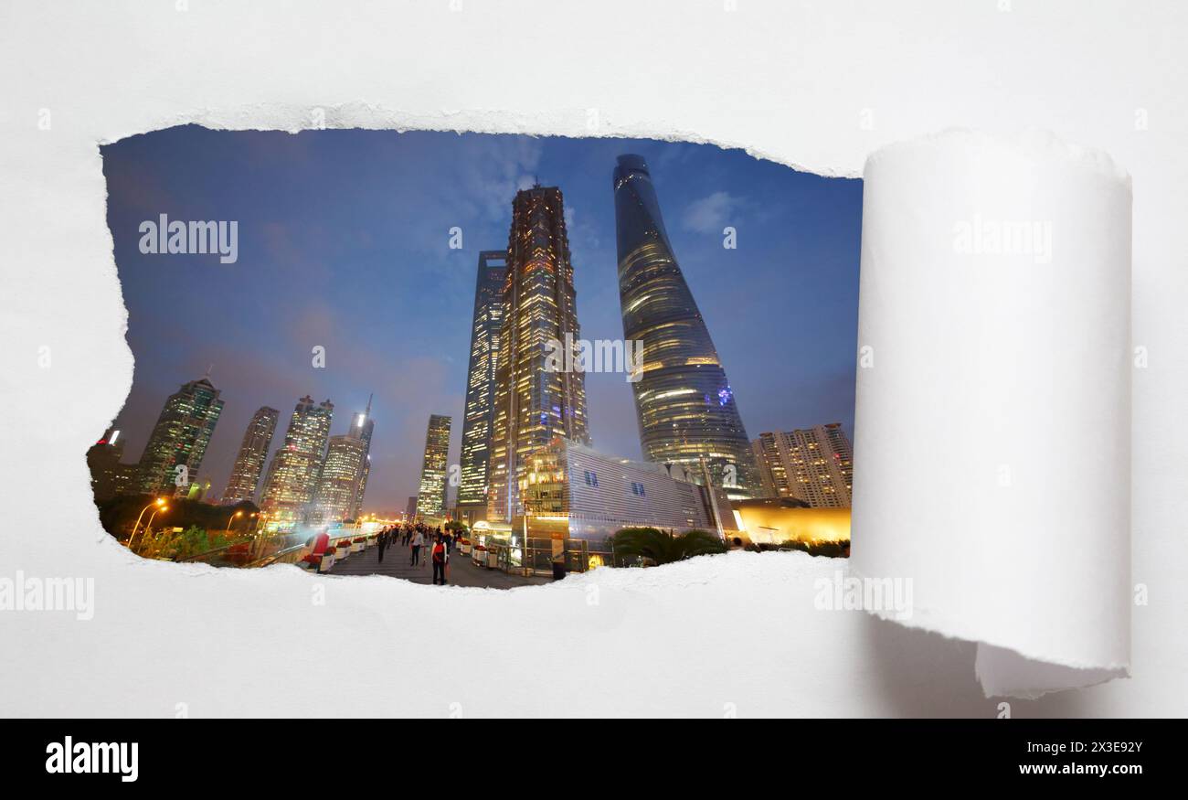 Torn paper sheet city hi-res stock photography and images - Alamy