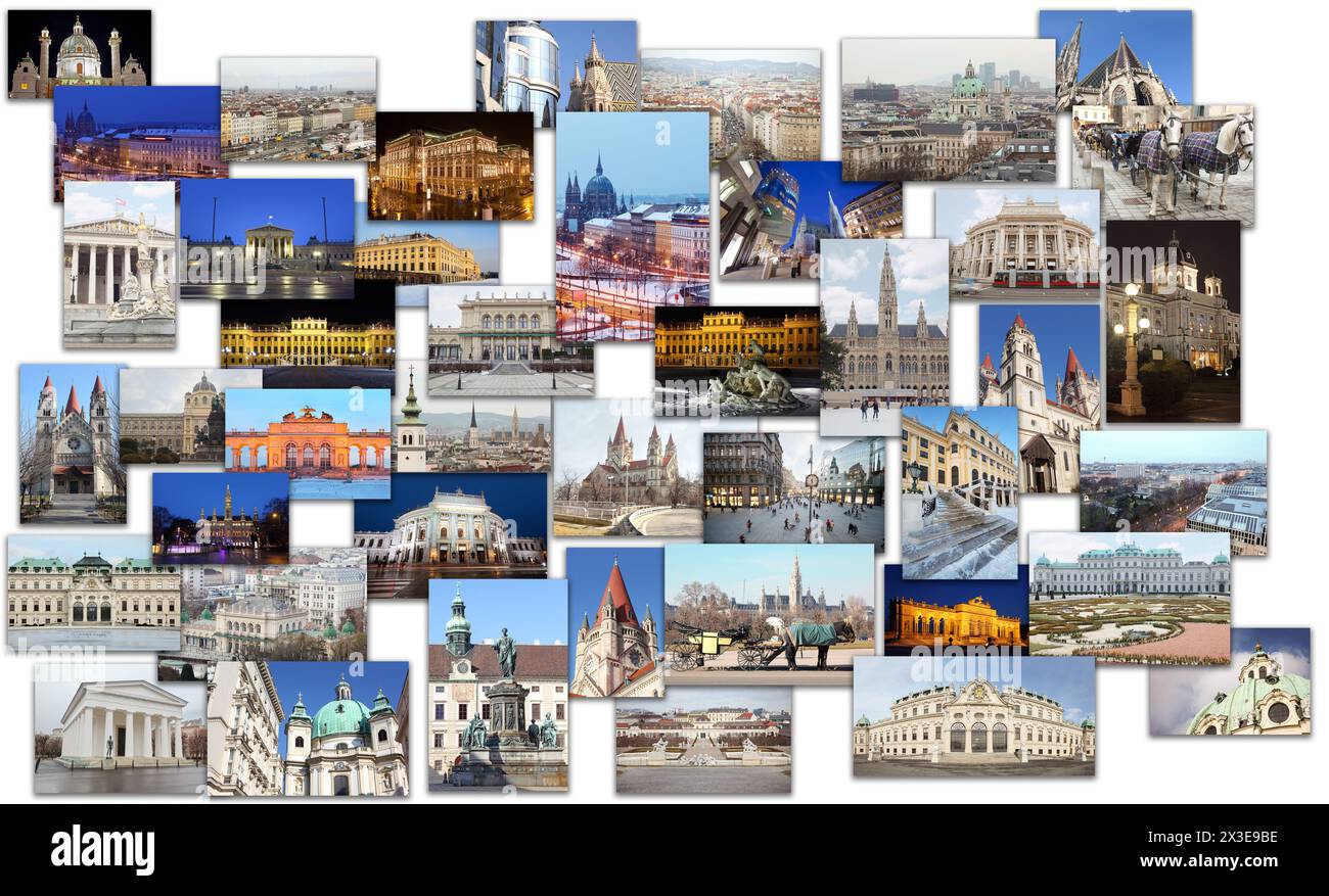 Collage with Vienna (Austria) views - Glorietta at Schonbrunn Park ...