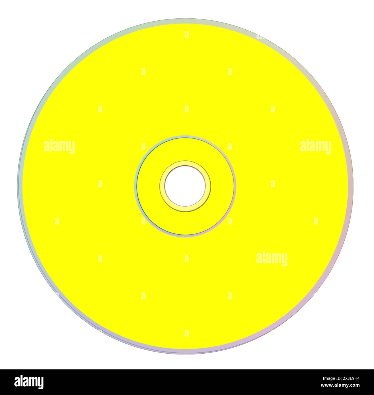 CD or DVD blank template yellow for presentation layouts and design. 3D ...