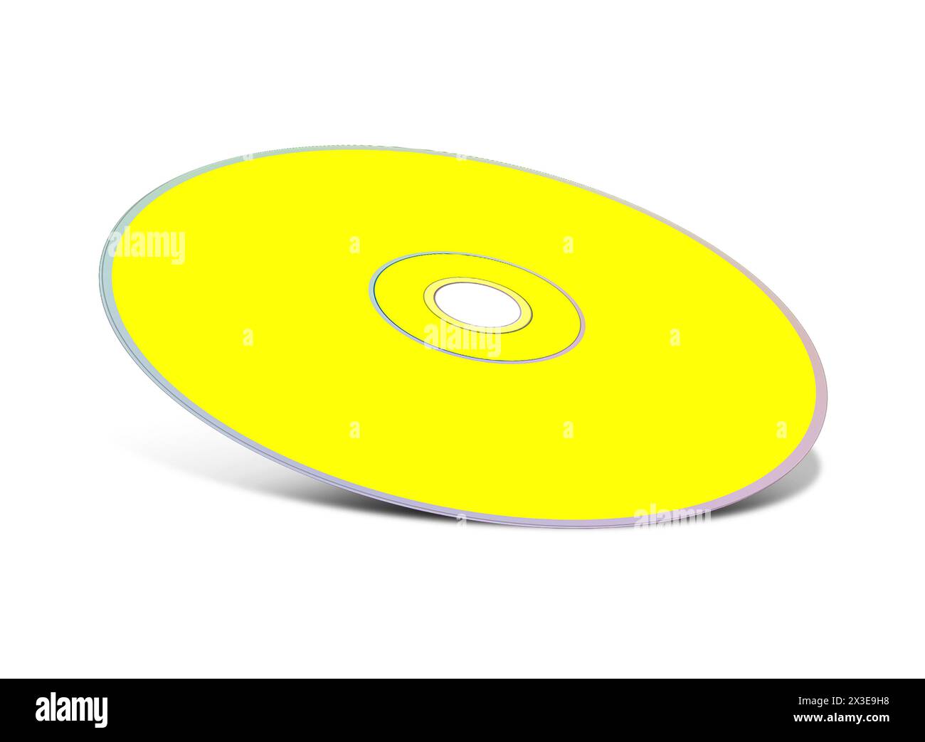 CD or DVD blank template yellow for presentation layouts and design. 3D ...