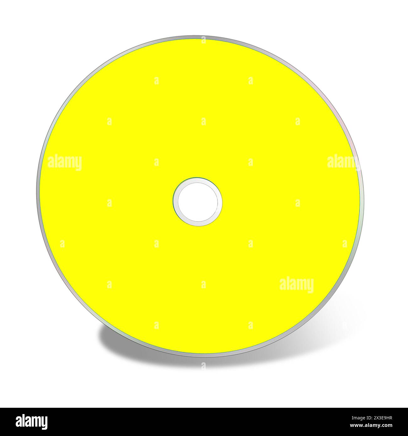 CD or DVD blank template yellow for presentation layouts and design. 3D ...