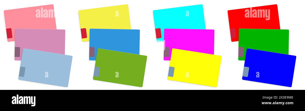 Three credit card blank template color for presentation layouts and ...