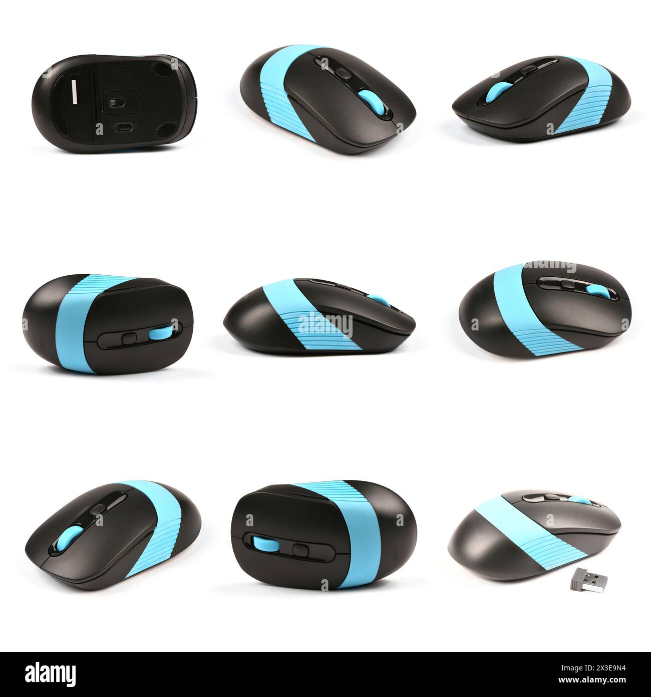 Computer wireless mouse on a white background. Side view. High ...