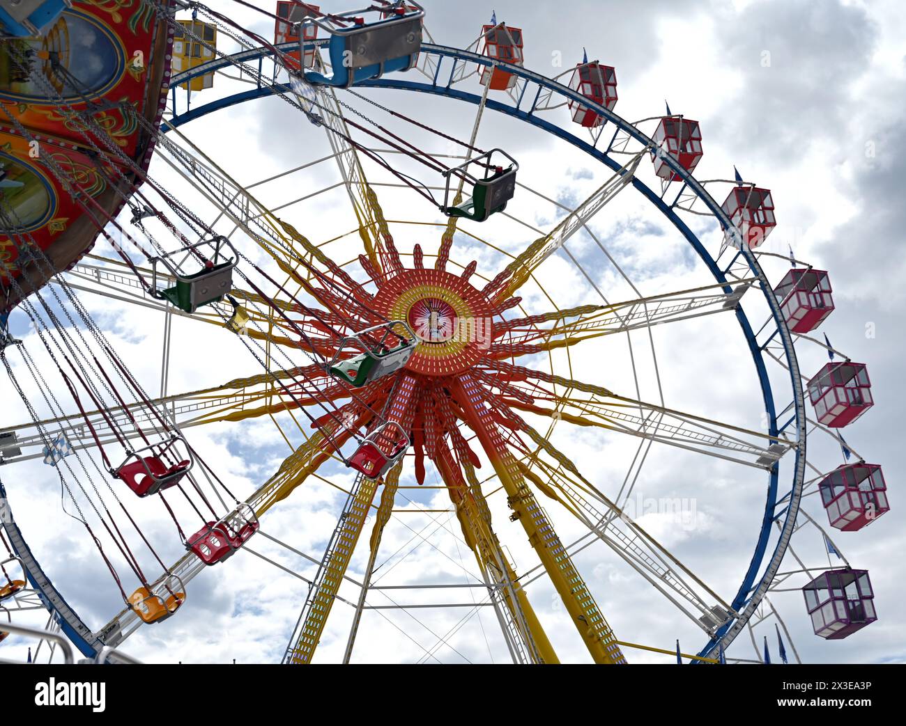 Munich, Germany. 26th Apr, 2024. A carousel with empty seats in front ...