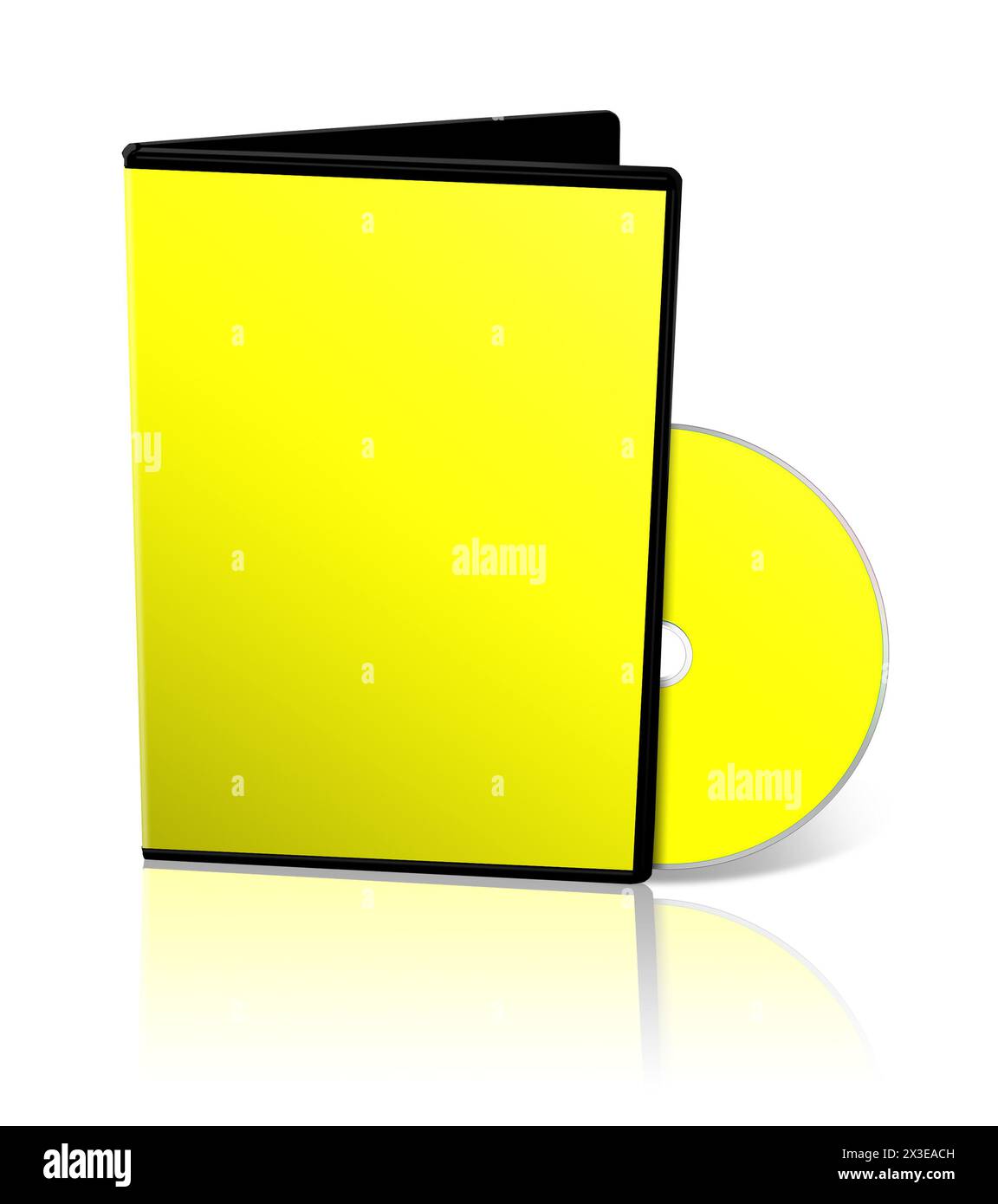 DVD box blank template yellow for presentation layouts and design. 3D ...