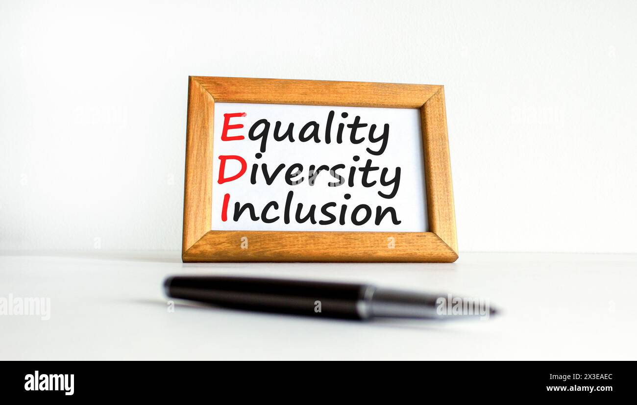 EDI equality diversity inclusion symbol. Concept words EDI equality diversity inclusion on ...