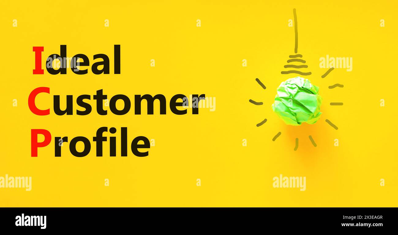 ICP ideal customer profile symbol. Concept words ICP ideal customer ...